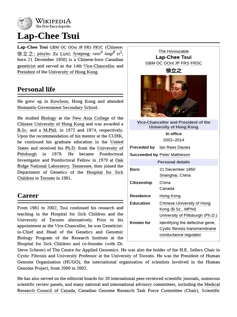 Lap-Chee_Tsui | PDF | Genetics