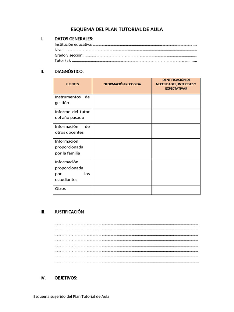 Plan Tutorial de Aula1 | PDF | Aprendizaje