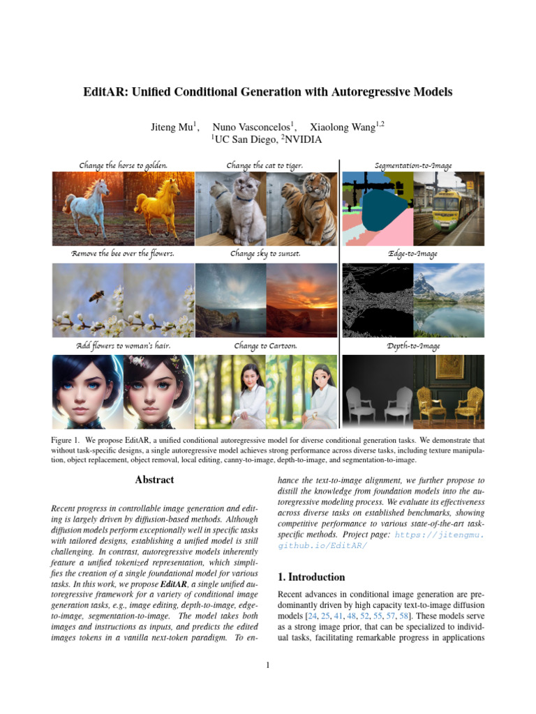 Editar: Unified Conditional Generation With Autoregressive Models | PDF ...