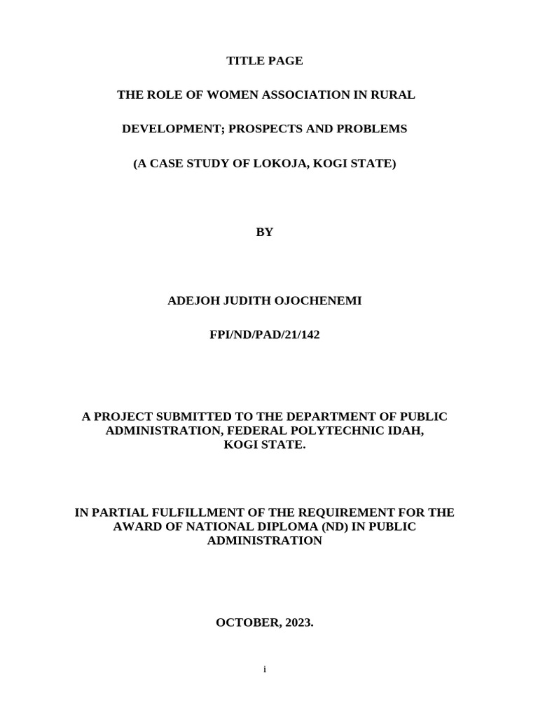 TITLE PAGE | PDF | Methodology
