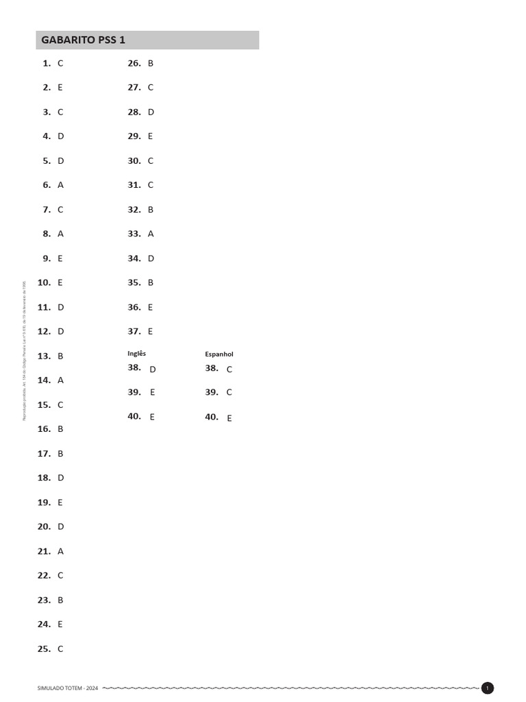 Gabarito PSS1 | PDF
