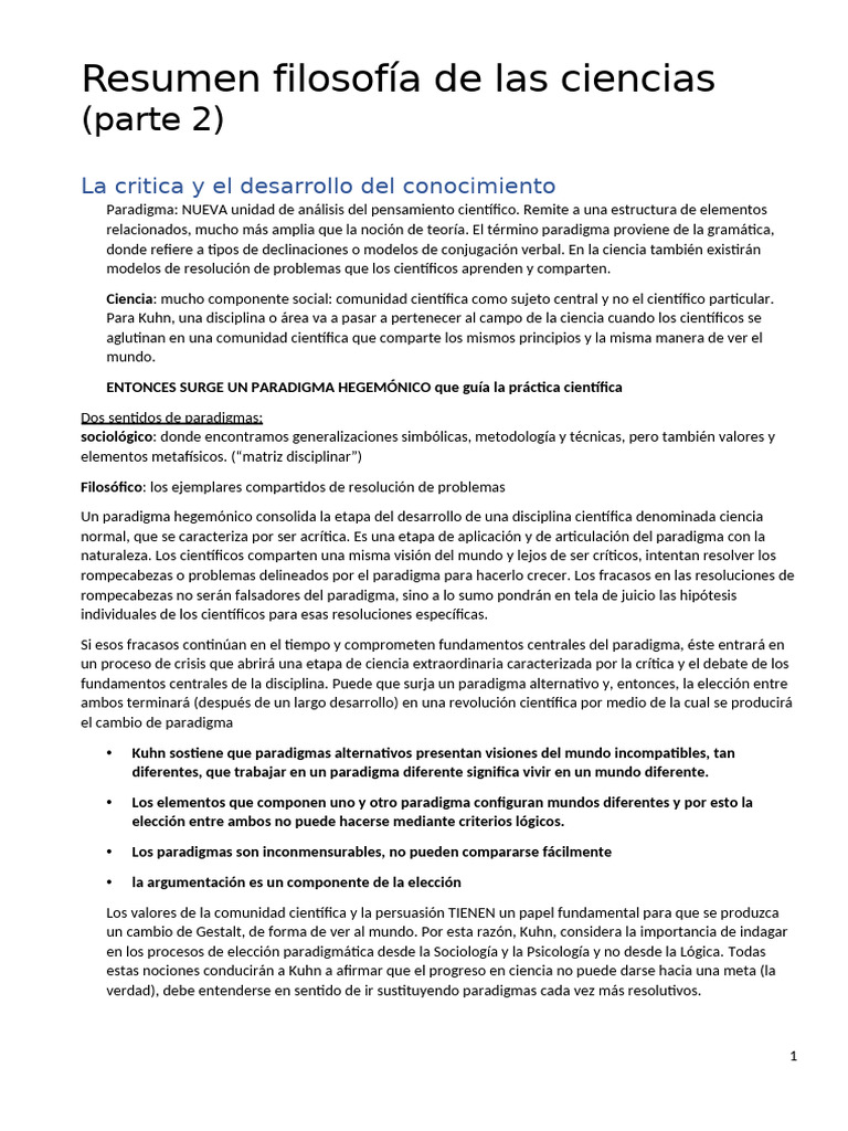 Paradigmas en la filosofía de la ciencia | PDF | Karl Popper | Paradigma