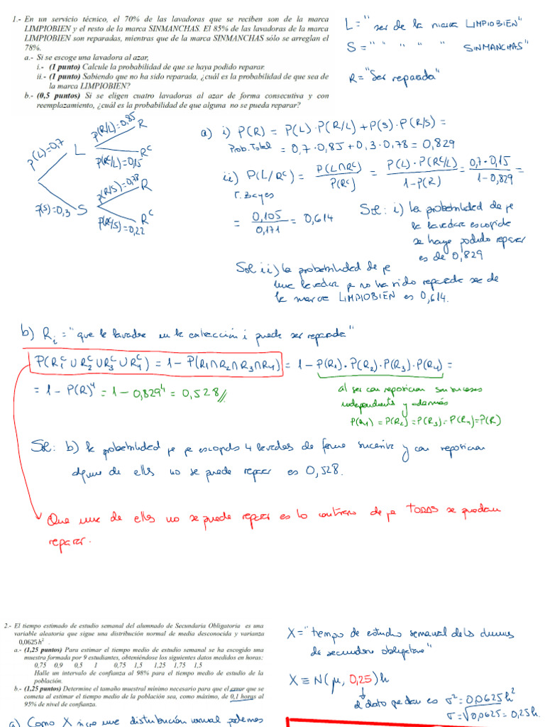 SOLUCIONES EXAMEN G2 DEL BLOQUE PROB Y EST | PDF