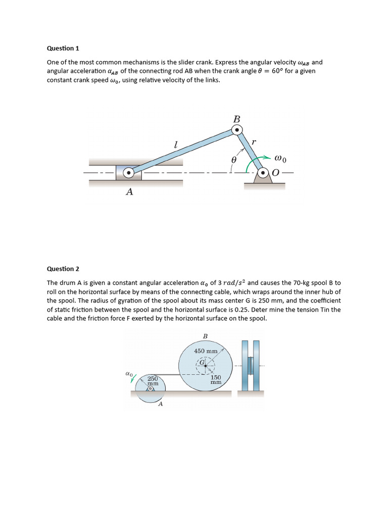 Mechanical Dynamics Problems | PDF
