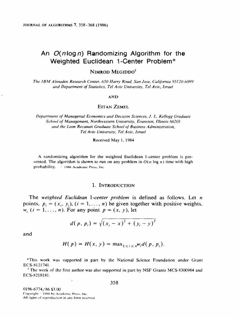 An O(nlog n) Randomizing Algorithm for the | PDF | Time Complexity | Mathematics