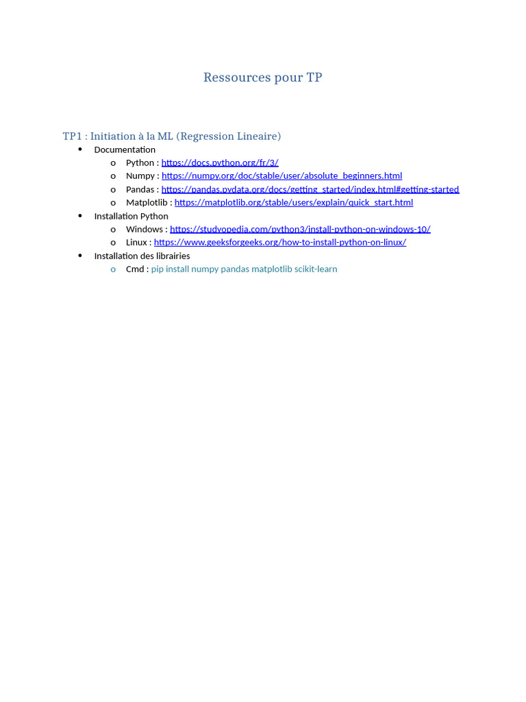 TP1 - Ressources | PDF