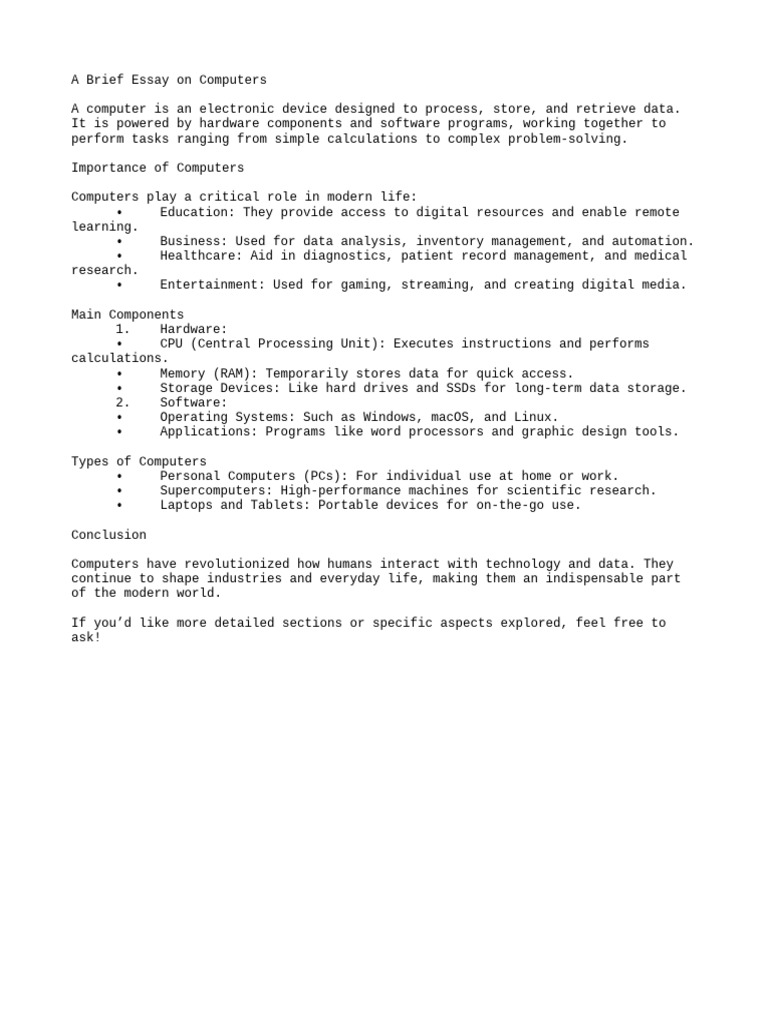 Overview of Computer Functions and Types | PDF