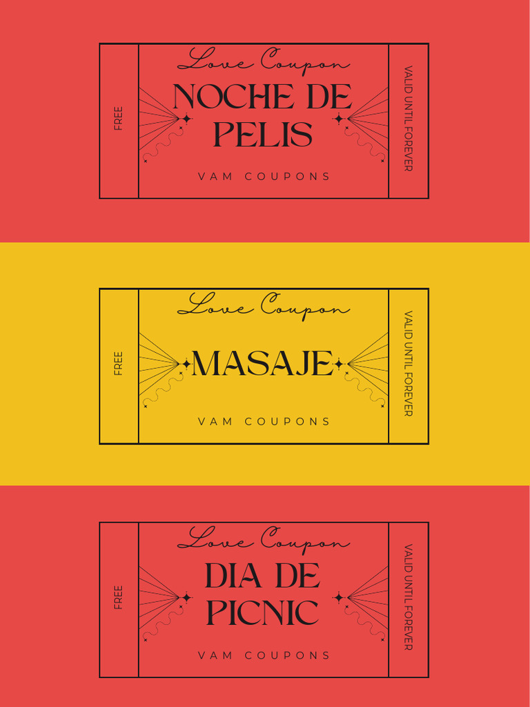 Red Yellow Simple Love Coupon PDF | PDF