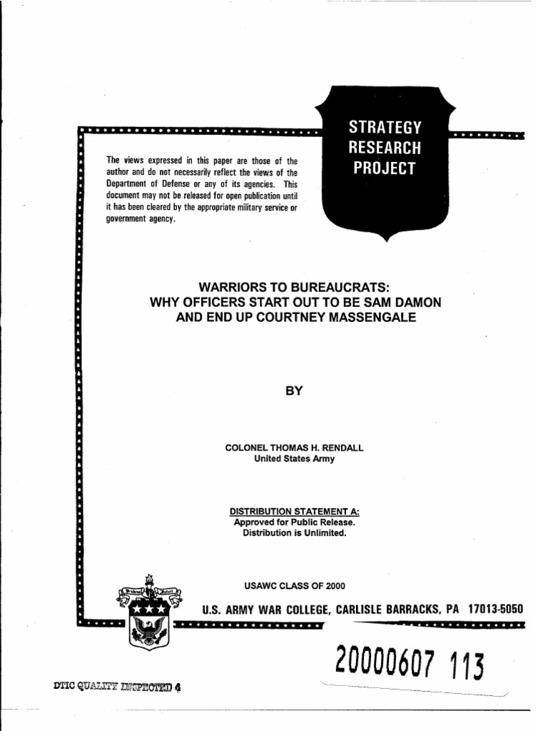 Warriors To Bureaucrats: Why Officers Start Out To Be Sam Damon and End ...