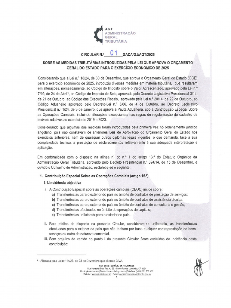 Medidas Tributárias Na Lei Do OGE 2025 | PDF