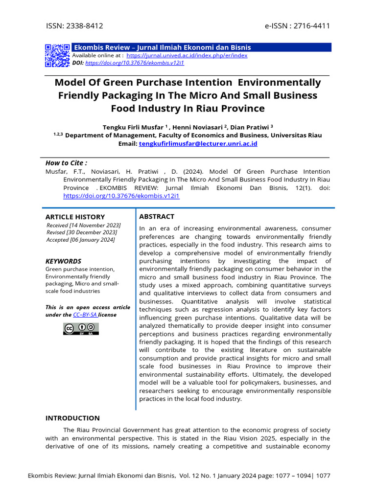 Model of Green Purchase Intention Environmentally | PDF | Coefficient ...
