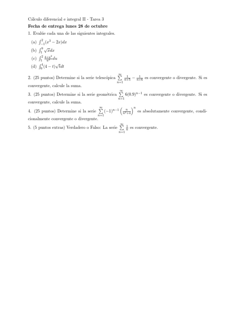 Tarea 2, Cálculo 2 | PDF