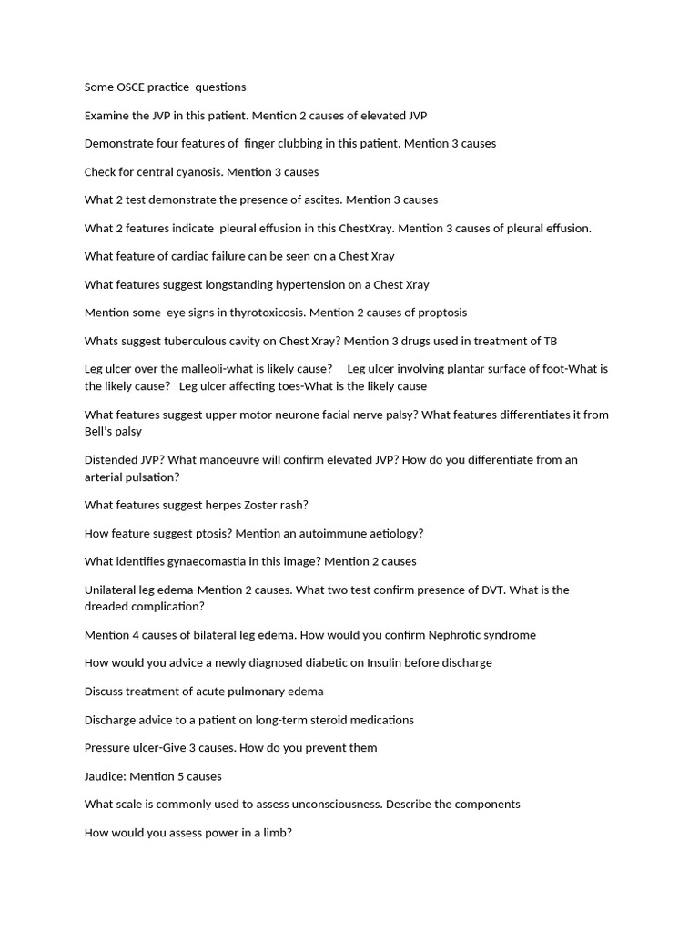 OSCE Practice: Clinical Examination & Management | PDF