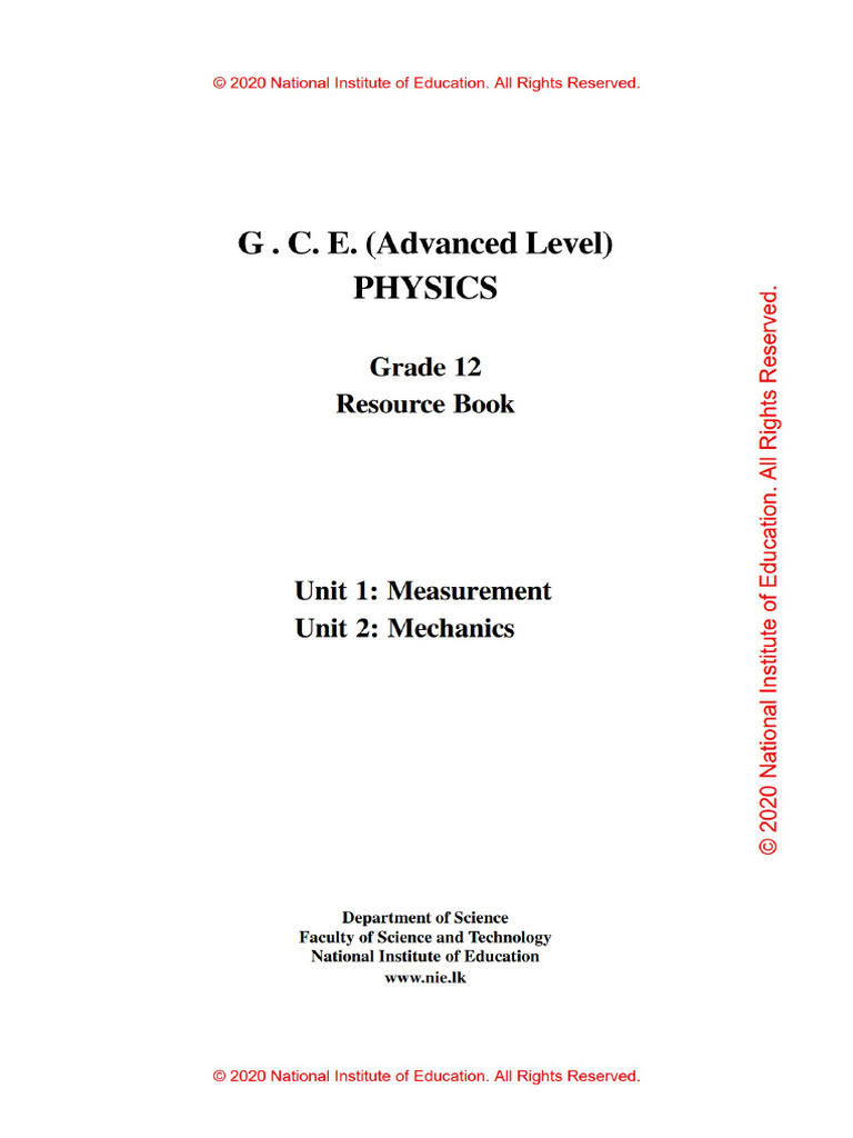 AL Physics Resource Book Unit 1,2-EM-1 Copy Pages 1, 2 | PDF