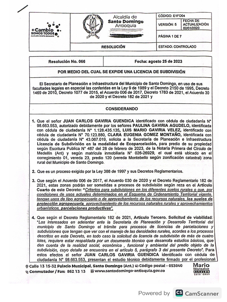 Licencia de Parcelación | PDF