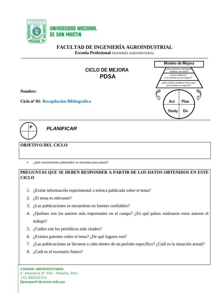 Actividad Final - Ciclo PDSA | PDF