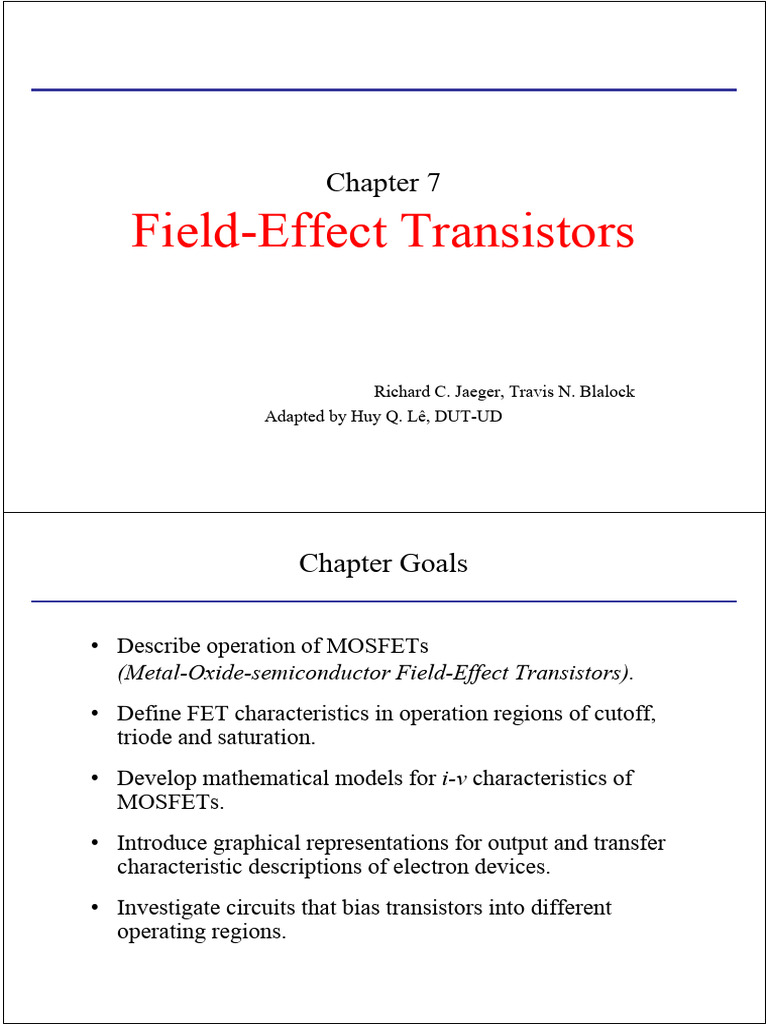 c7 Mosfet Basics Bias | PDF | Mosfet | Field Effect Transistor