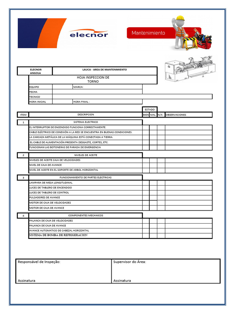 Check List Torno | PDF