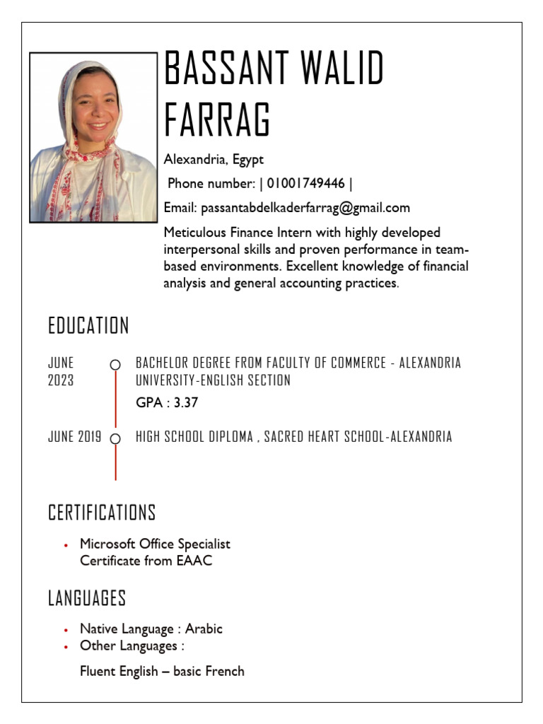 Bassant Walid Farrag: Education | PDF