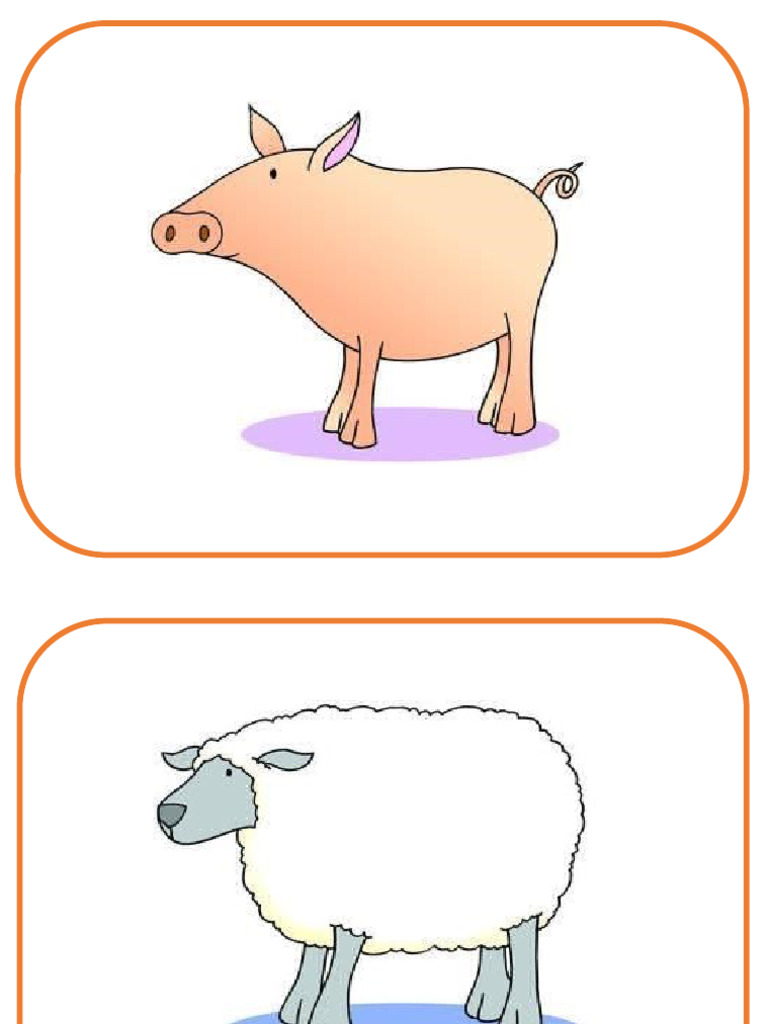 Farm Animals Flashcards Big | PDF