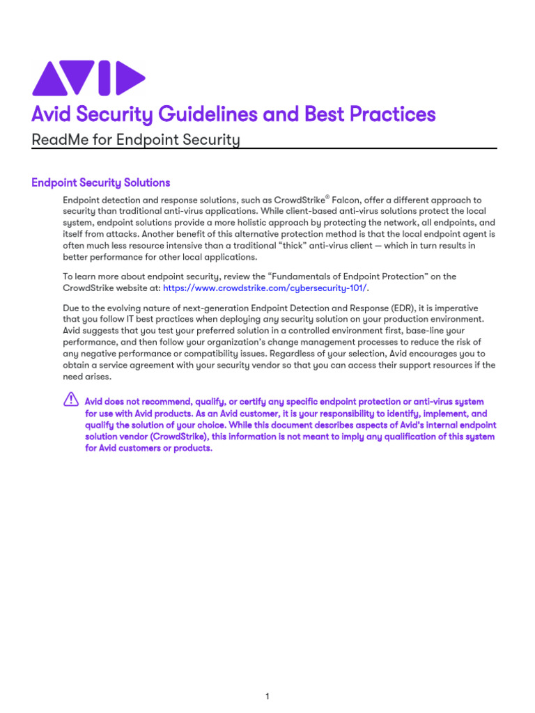 Avid Endpoint-Security Guidelines | PDF | Computer File | Command Line Interface