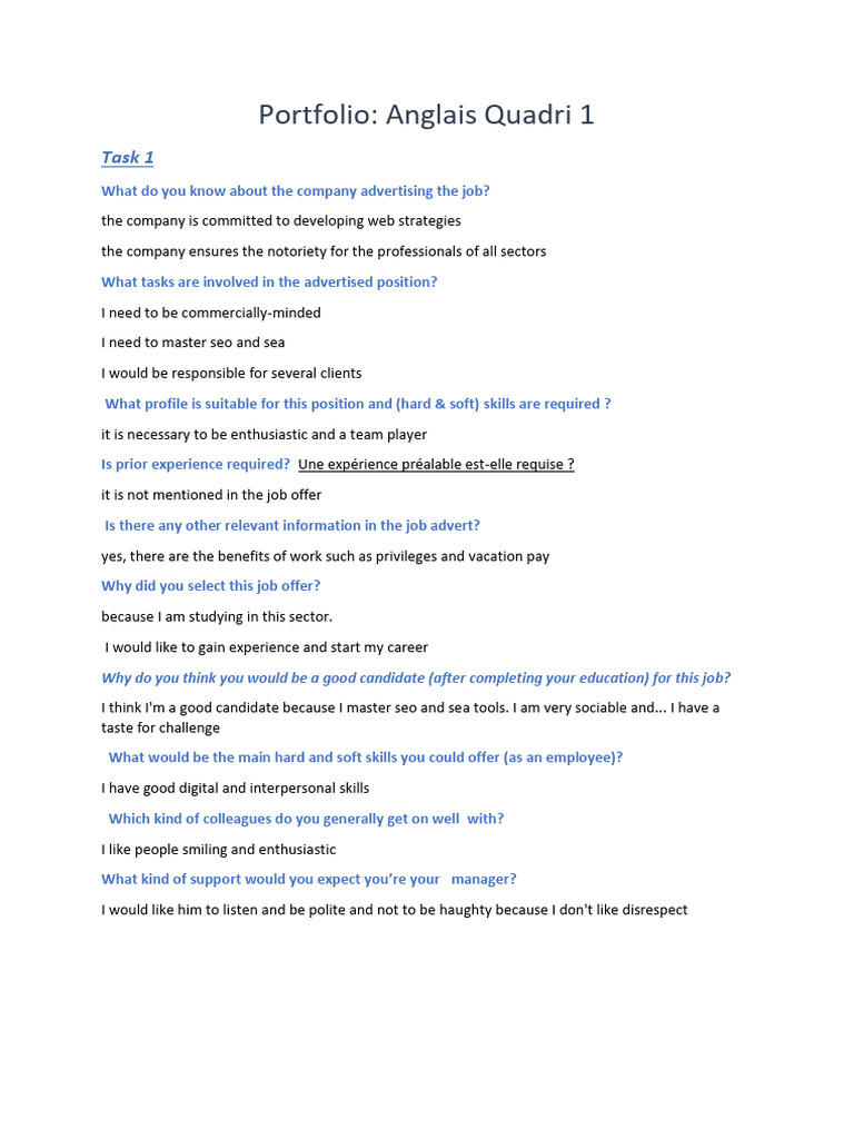 Portfolio Successful Anglais Q1 Et Q2 | PDF | Social Media | Popular Culture & Media Studies