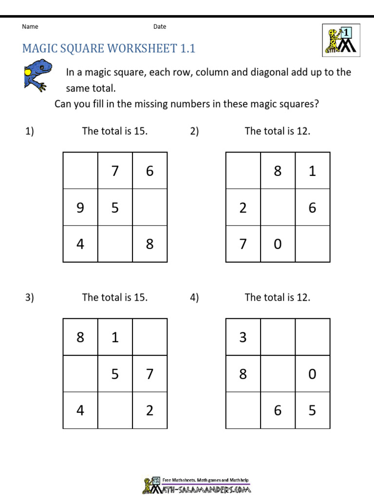 magic-square-worksheets-1st-1 | PDF
