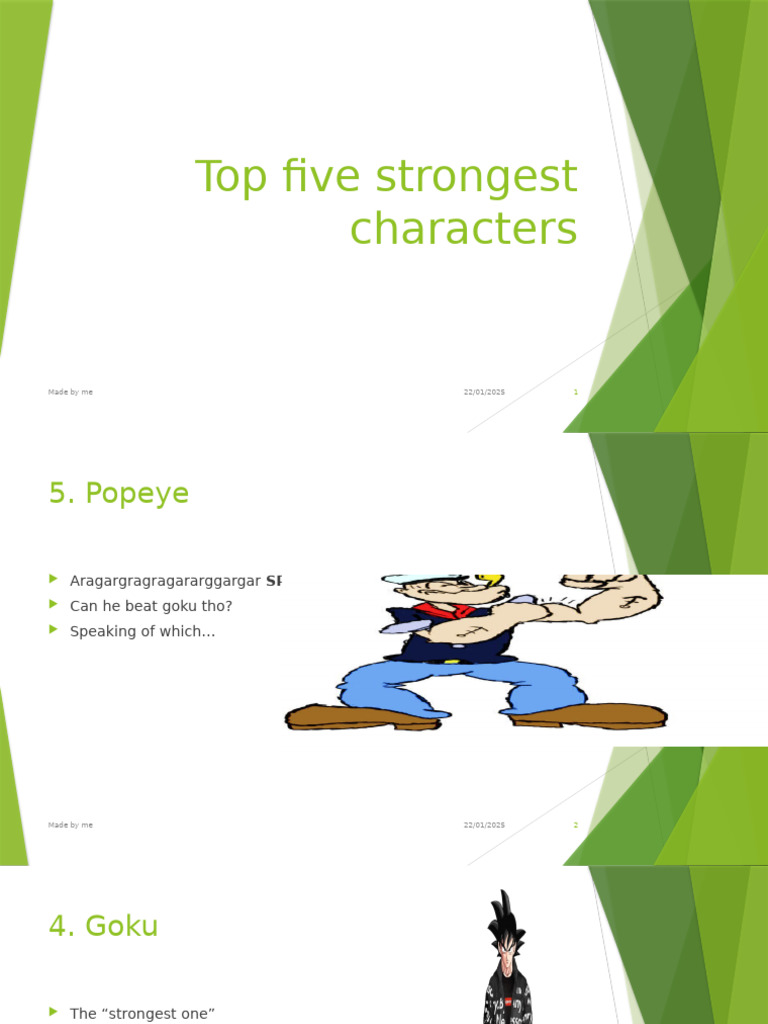 Top Five Strongest Characters | PDF