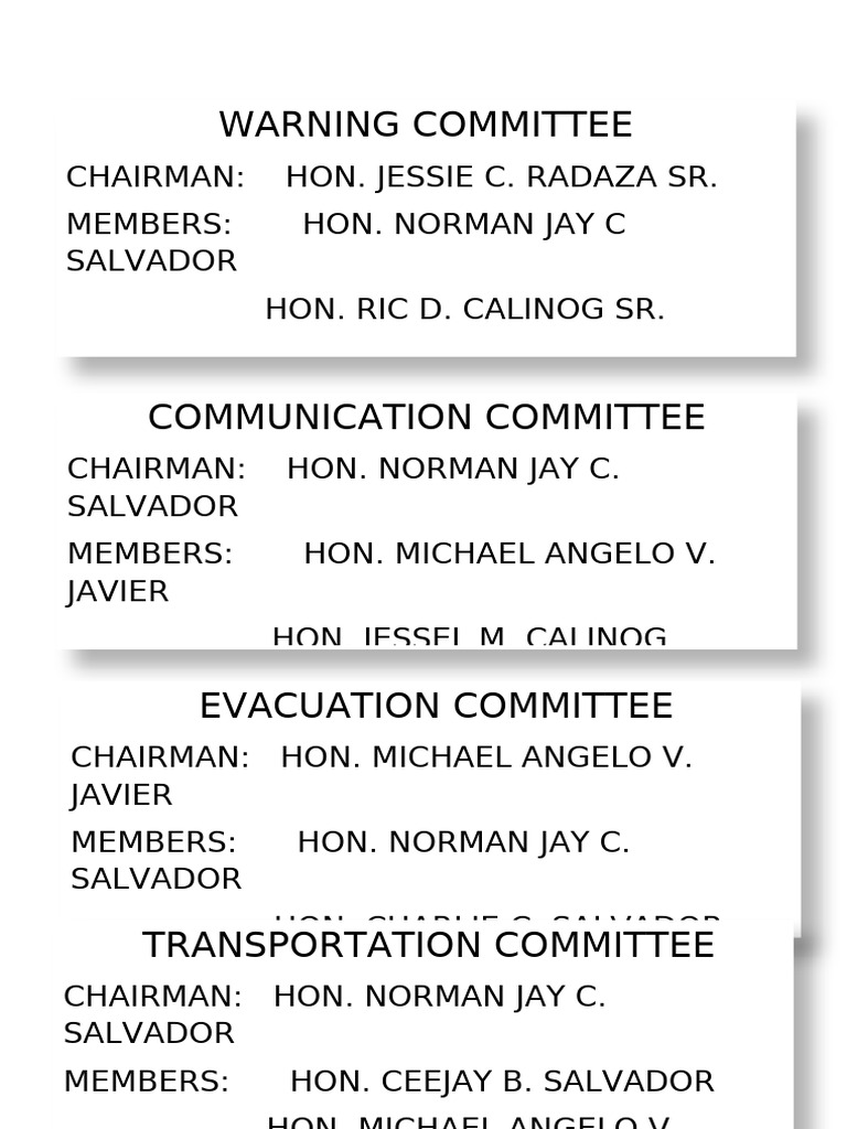 Bdrrmc Committee Pdf