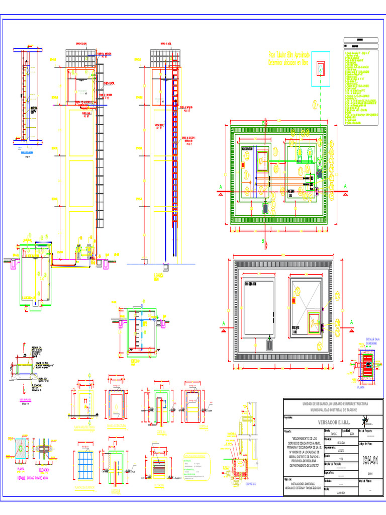 Plano de T.E y Cisterna | PDF | Acero
