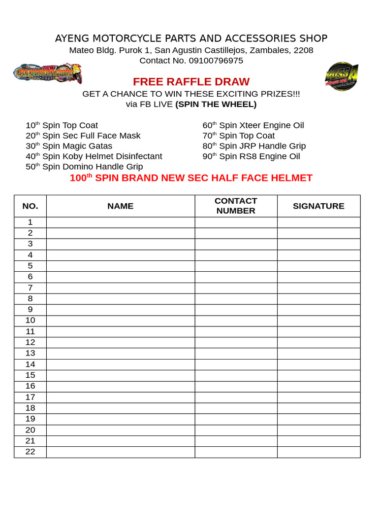 Free Raffle Draw | PDF