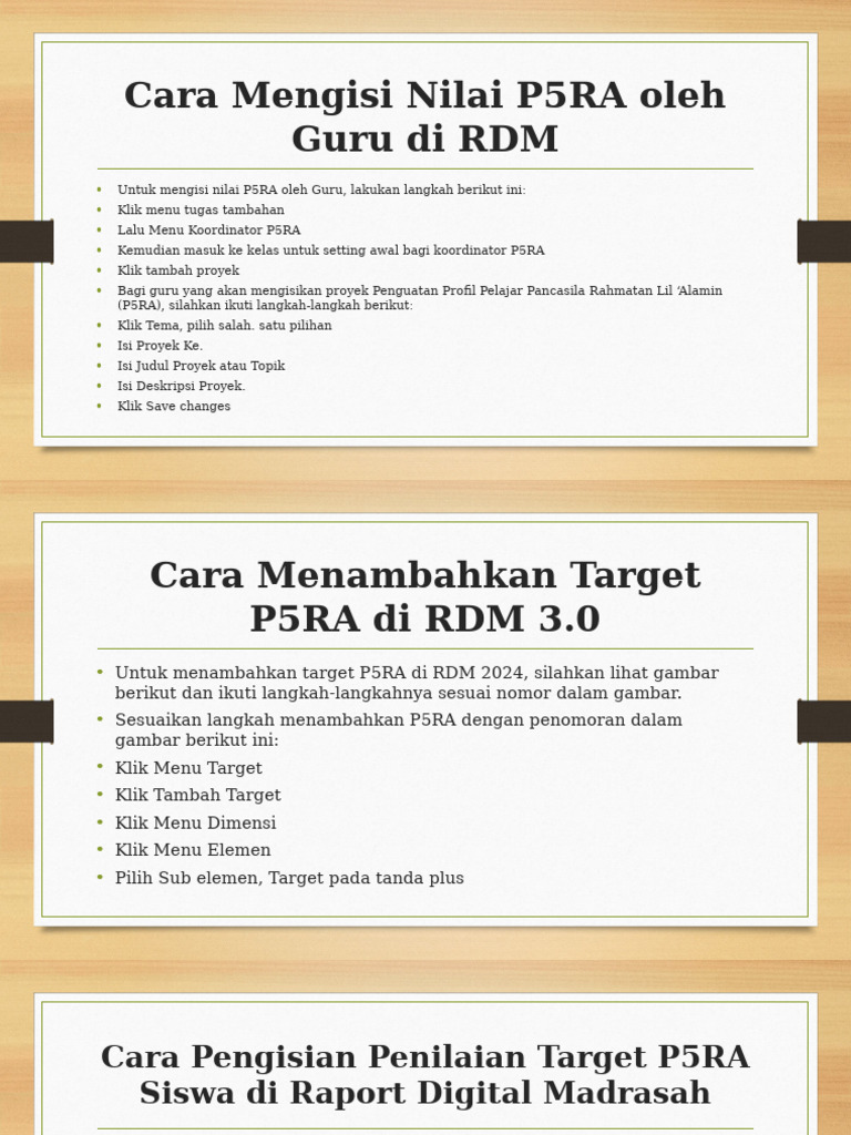 Cara Mengisi Nilai P5RA Oleh Guru Di RDM | PDF