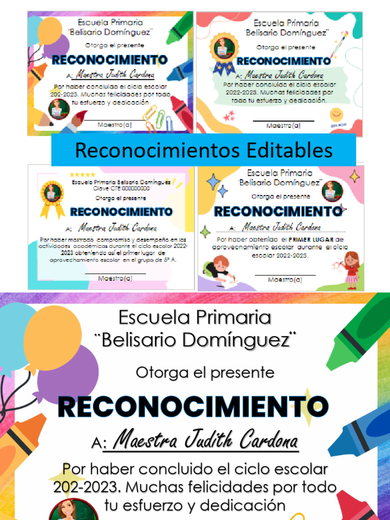 Reconocimientos Escolares 2022-2024 | PDF