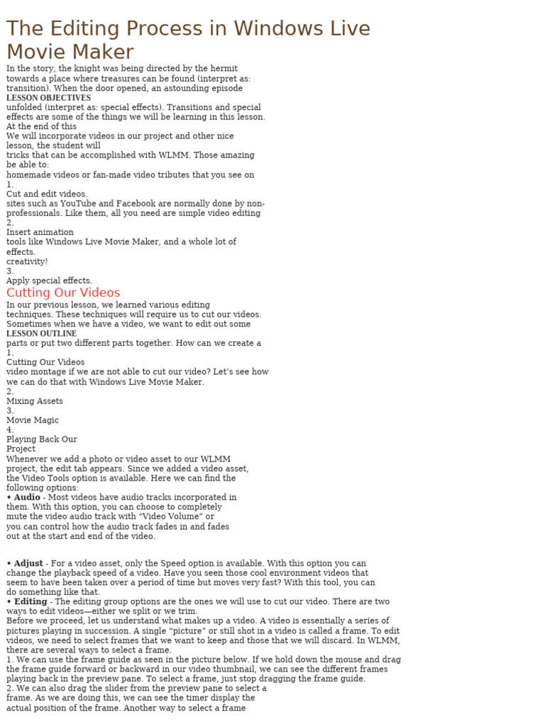 The Editing Process in Windows Live | PDF | Computer File | Dvd