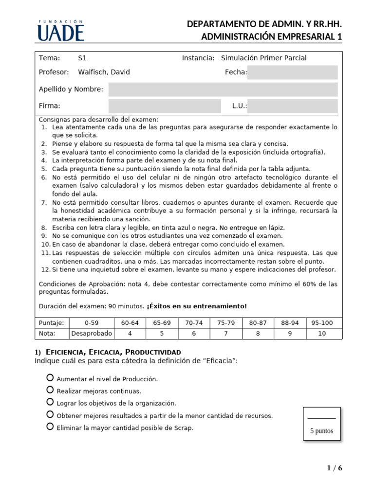Simulacro parcial 1 | PDF | Creatividad | Business