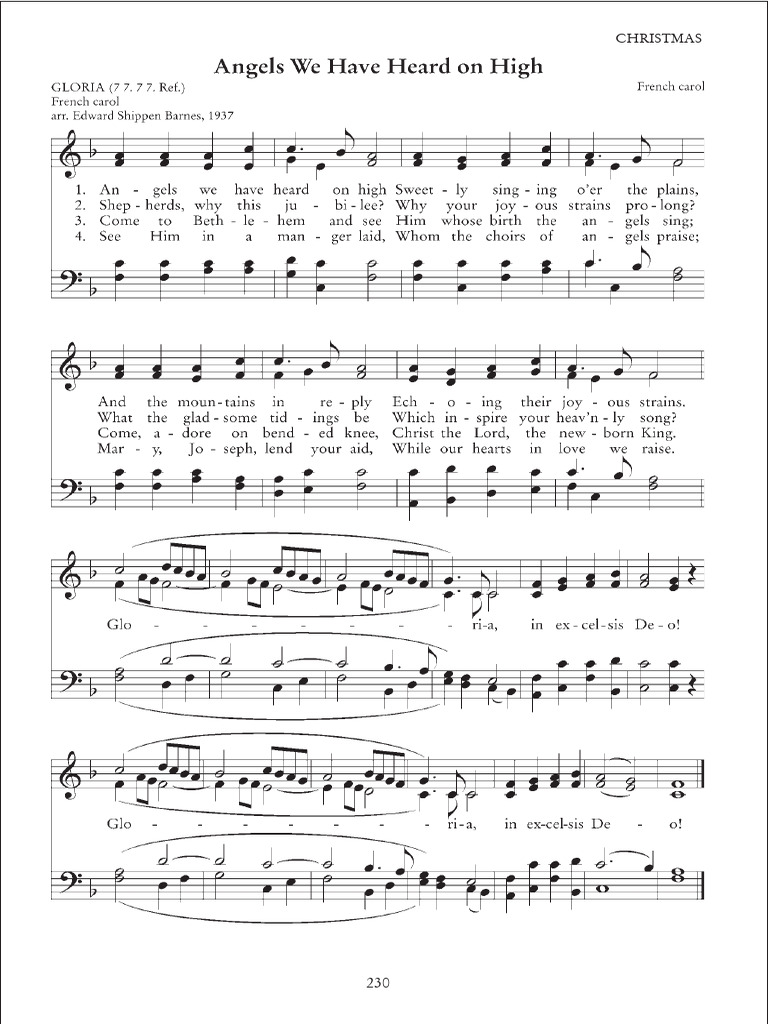 Angels We Have Heard On High (music sheet) | PDF