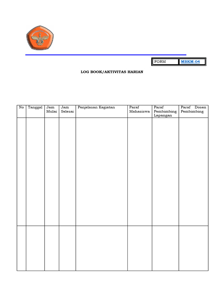 M 4 . Form MBKM-04 Log Book Atau Aktivitas Harian-1 (1) | PDF