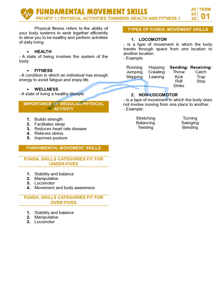 PATHFIT-T1-L1-FUNDAMENTAL-MOVEMENT-SKILLS | PDF