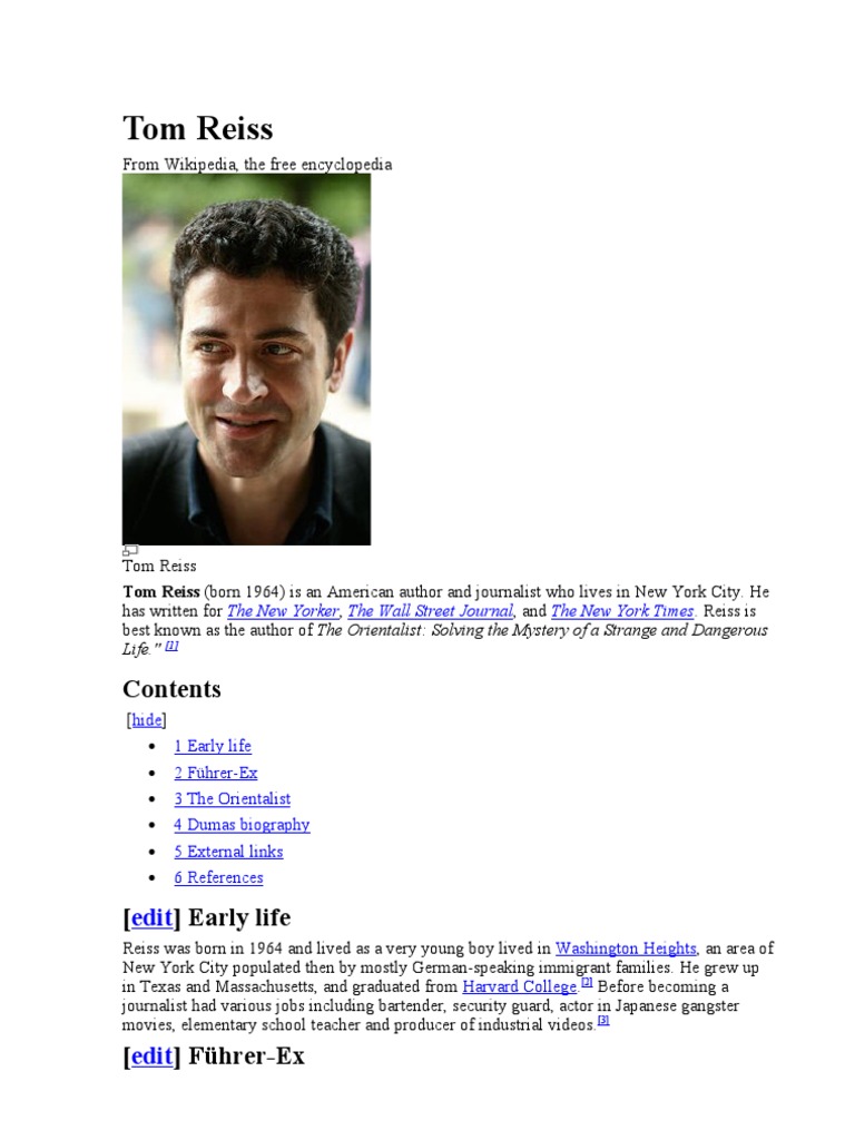 Tom Reiss | PDF | General Fiction