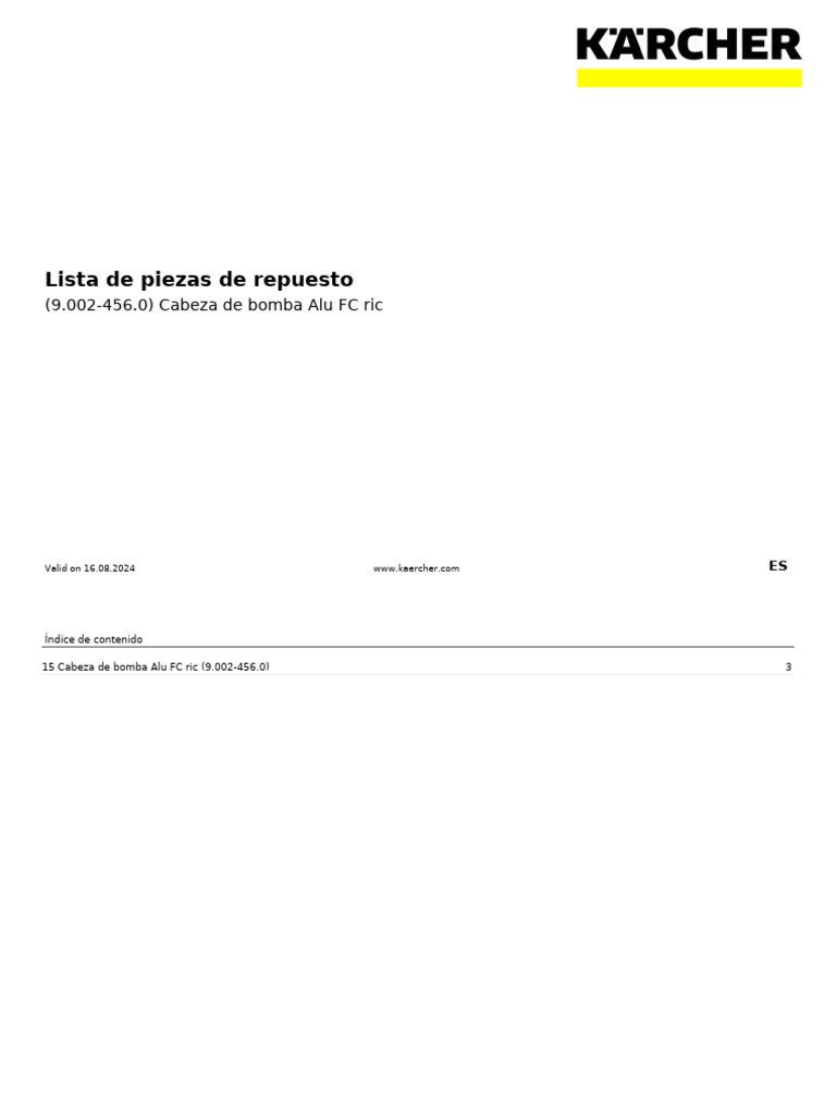 Cabeza de Bomba Alu FC Ric - (9.002-456.0) - 20240816 - 160920 | PDF