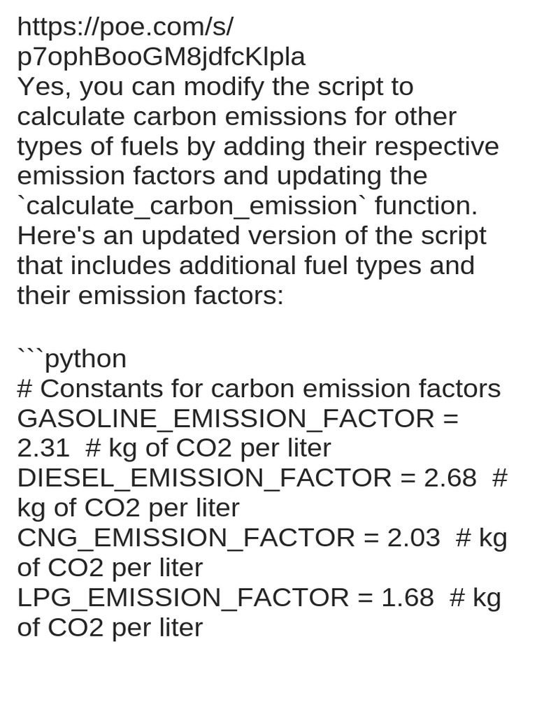 Carbon Calc Pdf Carbon Dioxide Emission Intensity