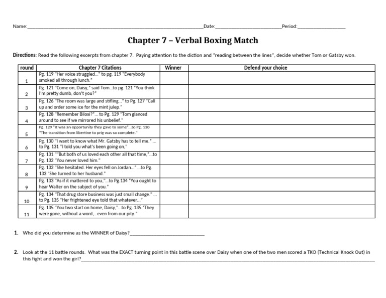 Chapter 7 Verbal Boxing Match | PDF