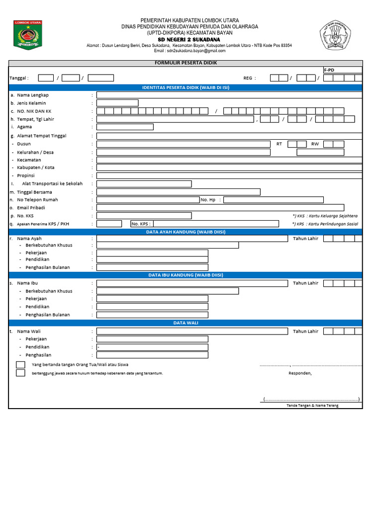 FORMULIR PPDB 2022 | PDF