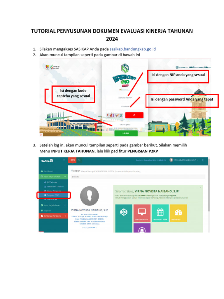 TUTORIAL PENYUSUNAN DOKUMEN EVALUASI KINERJA TAHUNAN 2024 | PDF