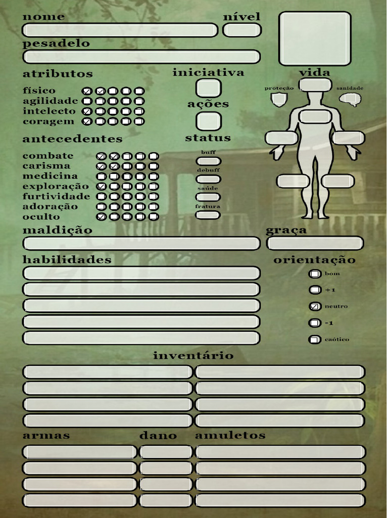 Ficha Do Personagem (Theo) | PDF