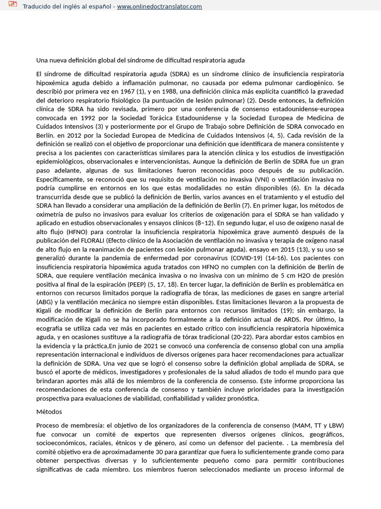 A New Global Definition of Acute Respiratory Distress Syndrome | PDF ...