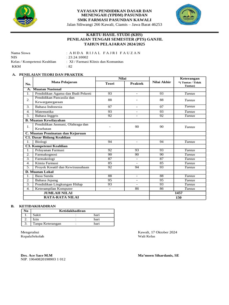 Khs Xi Farmasi | PDF