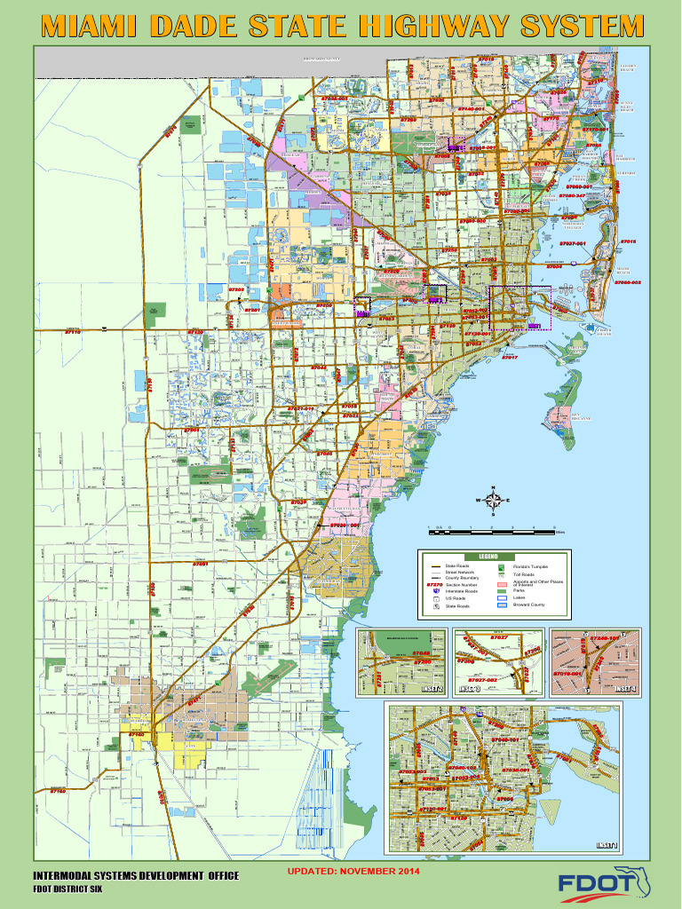 24X36 Dade County State Highway System - 2014 | PDF | Miami Dade County