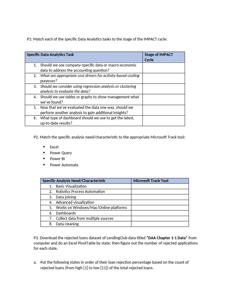 Chapter 1 - Specific Data Analytics Task | PDF