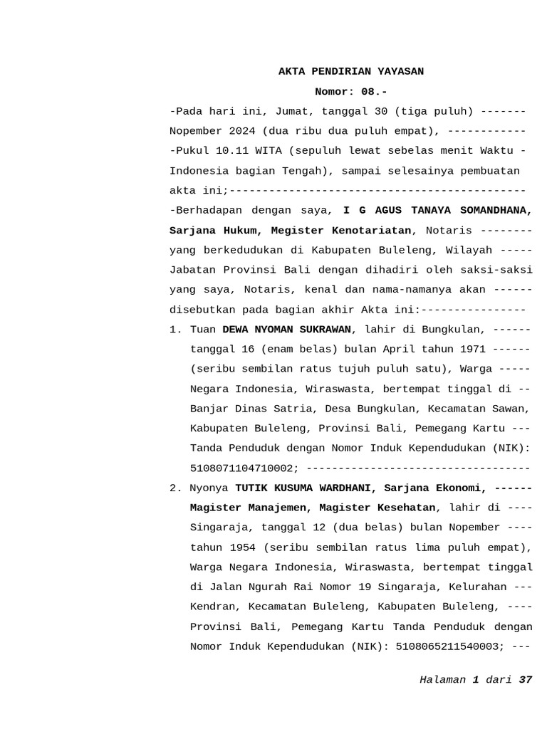 Komparisi Akta 2025 | PDF